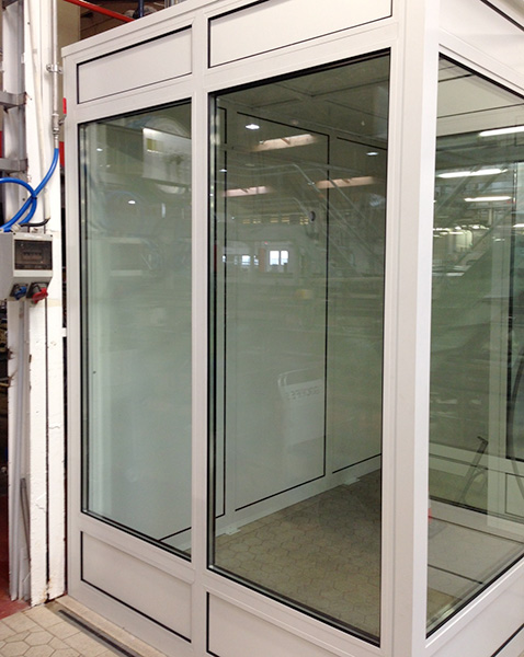 cellule-acoustique-alu-verre - Miroiterie - Verres & Structures